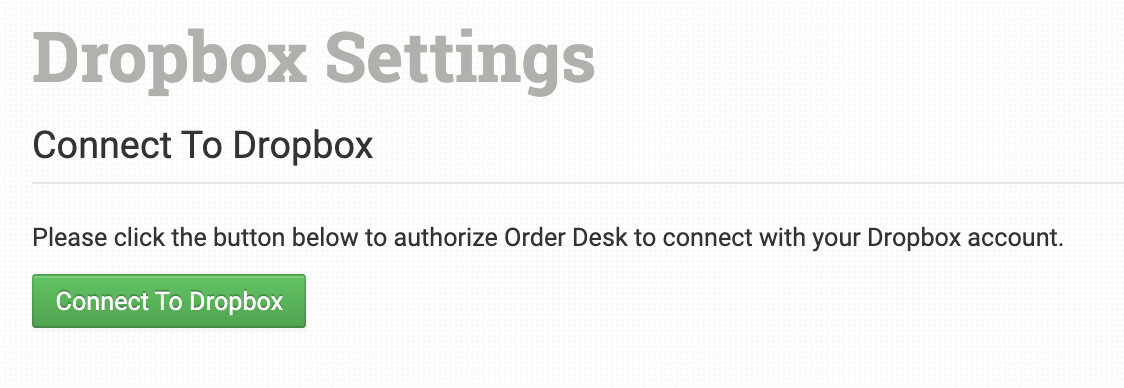 Dropbox Integration - Order Desk Knowledge Base