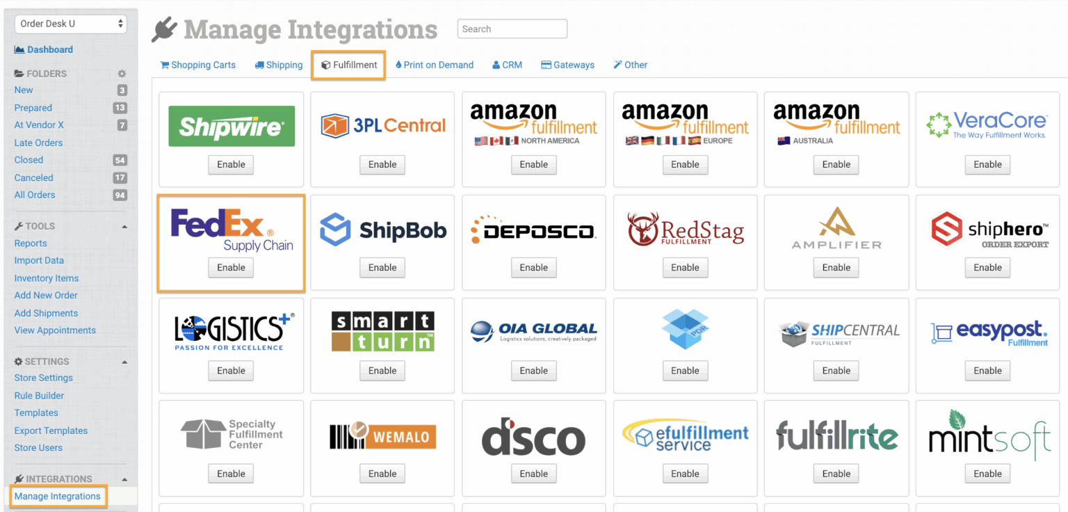 FedEx Supply Chain Integration - Order Desk Knowledge Base