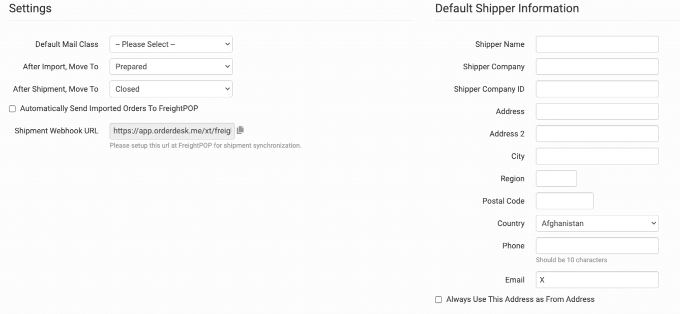 FreightPOP Integration - Order Desk Knowledge Base
