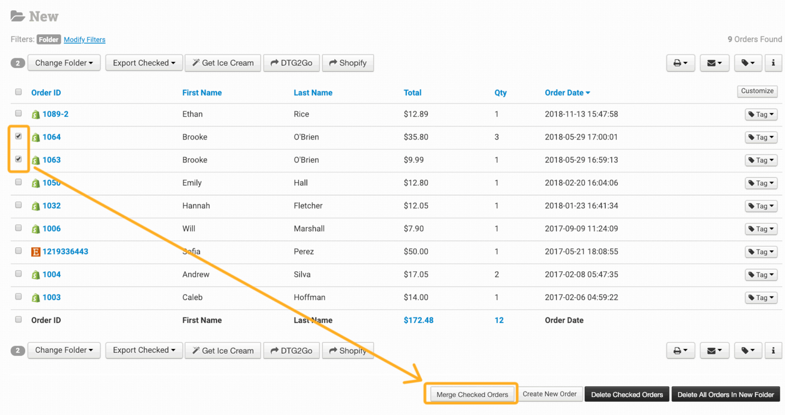 How to Merge Orders - Order Desk Knowledge Base