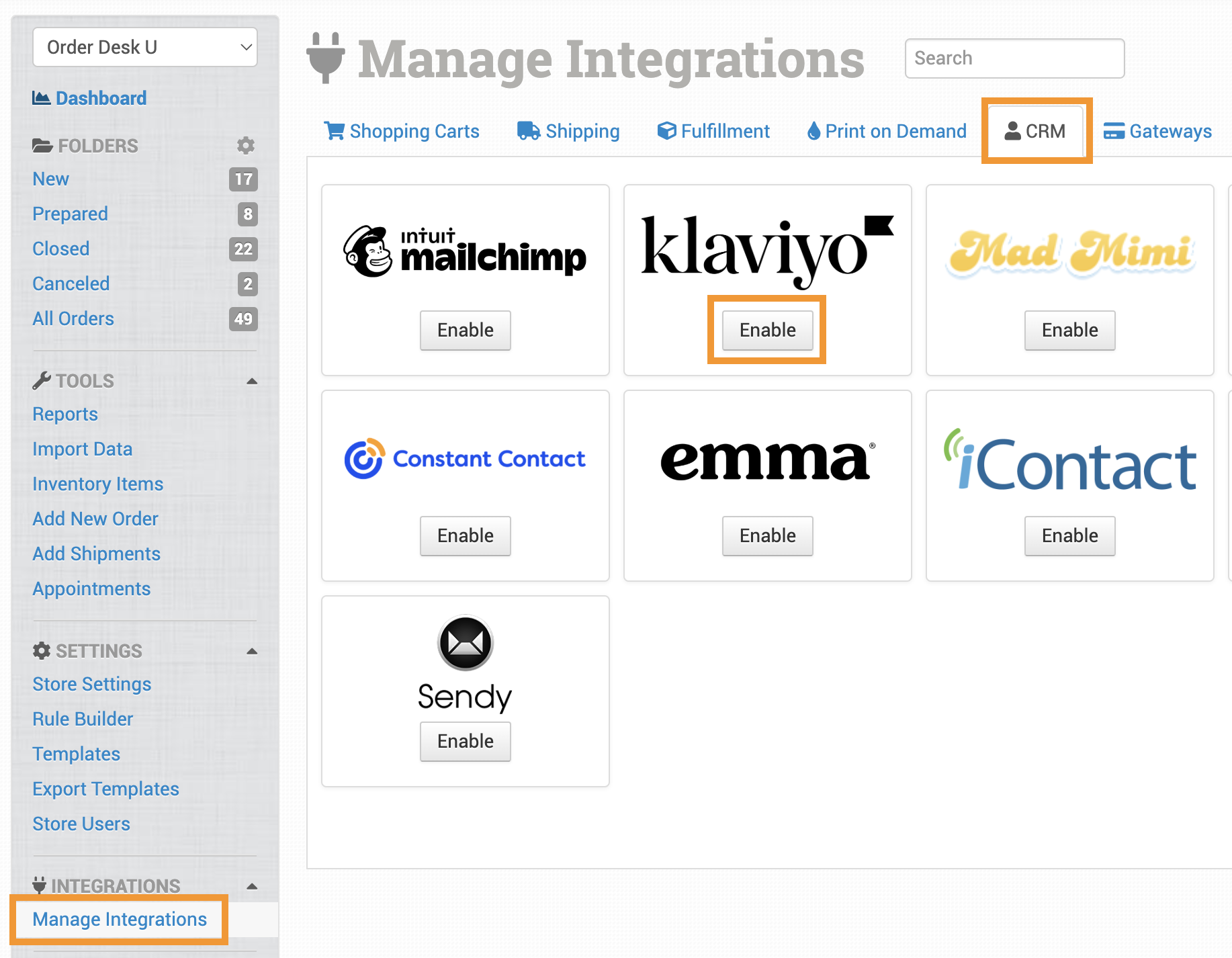 Klaviyo Integration - Order Desk Knowledge Base