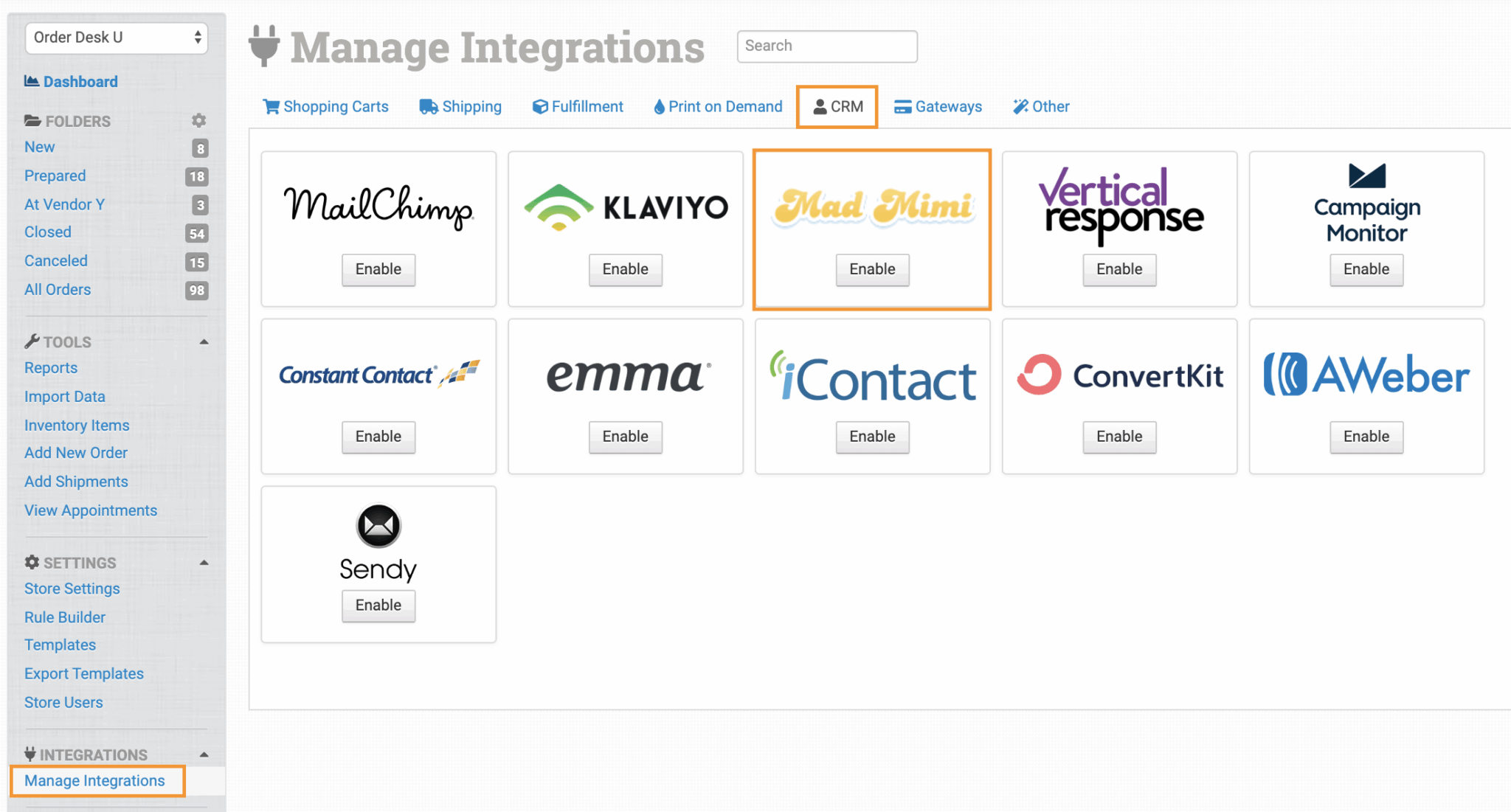 Mad Mimi Integration - Order Desk Knowledge Base