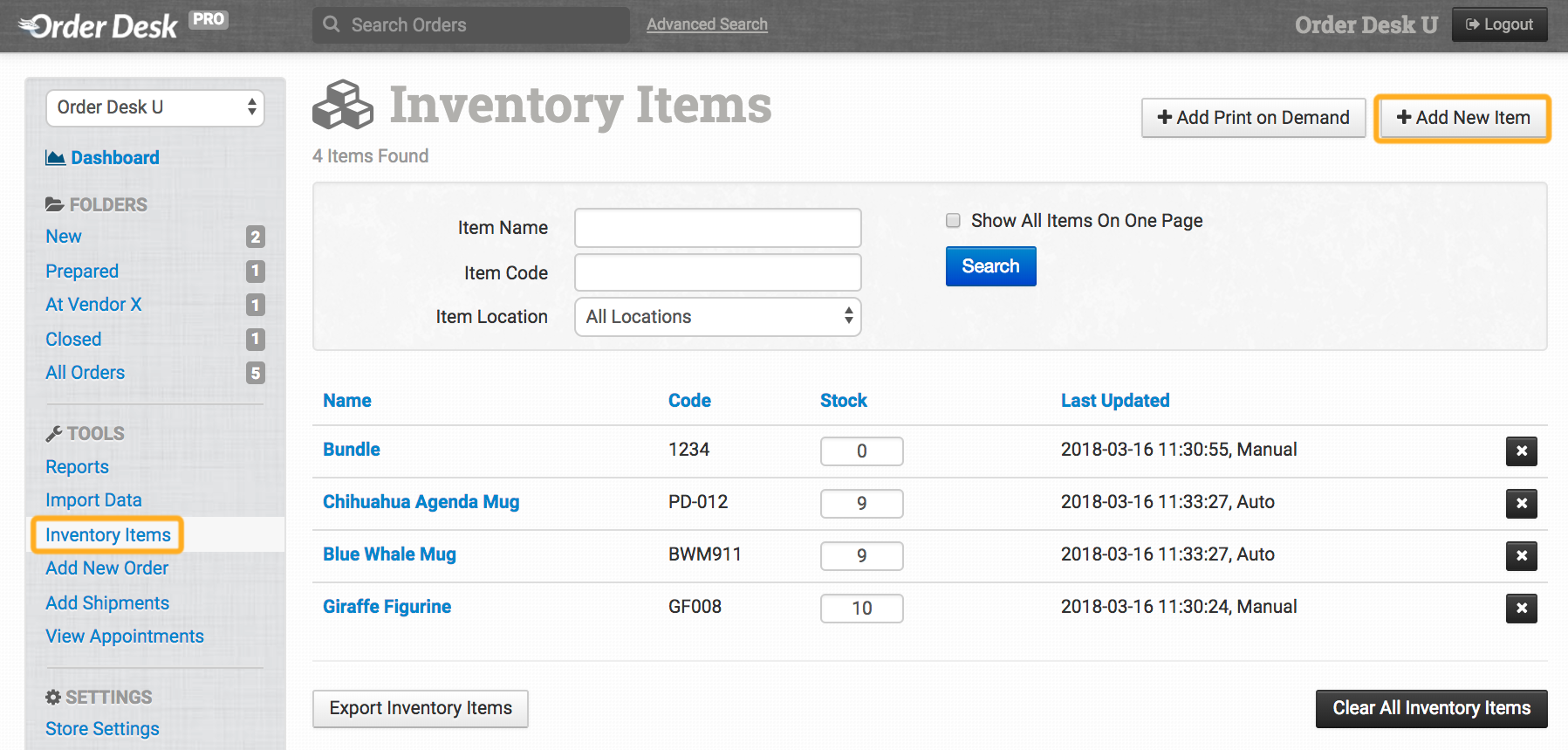 Quick Start: Orders and Inventory - Order Desk Knowledge Base